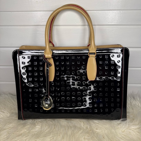 Arcadia | Bags | New Arcadia Italy Black Patent Leather Business Large ...